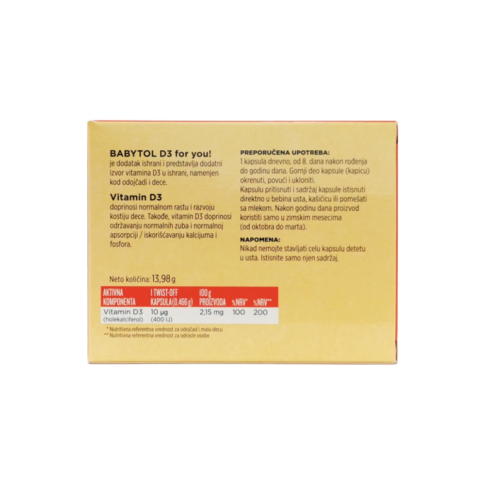 Babytol D3 for you® 30 twist-off kapsula | Markfarm apoteka