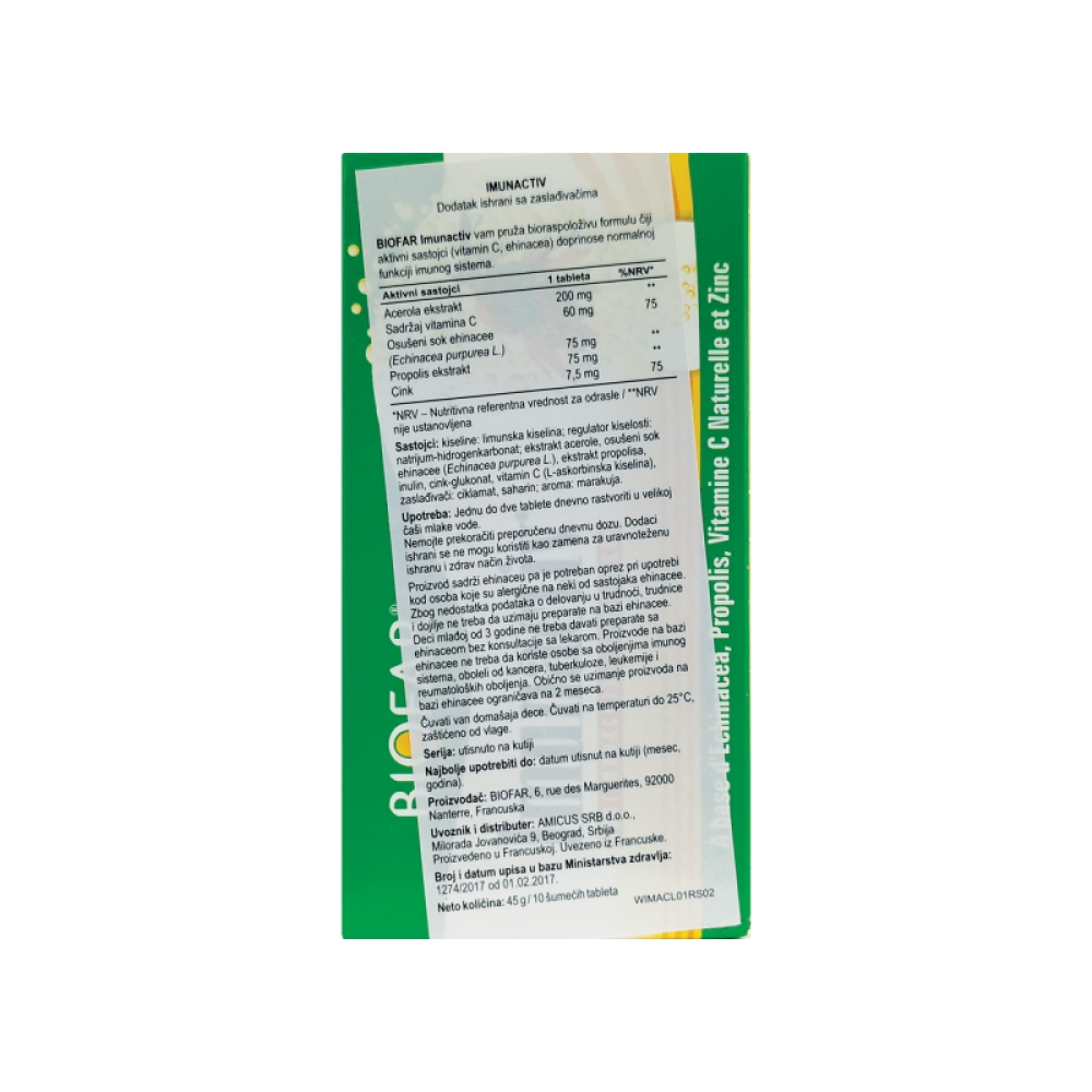 Imunactiv® 10 comprimes effervescents | Markfarm apoteka