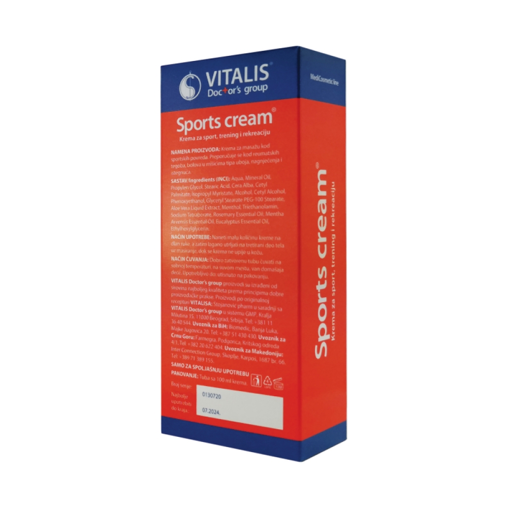 Vitalis® Sports Cream 100ml | Markfarm apoteka
