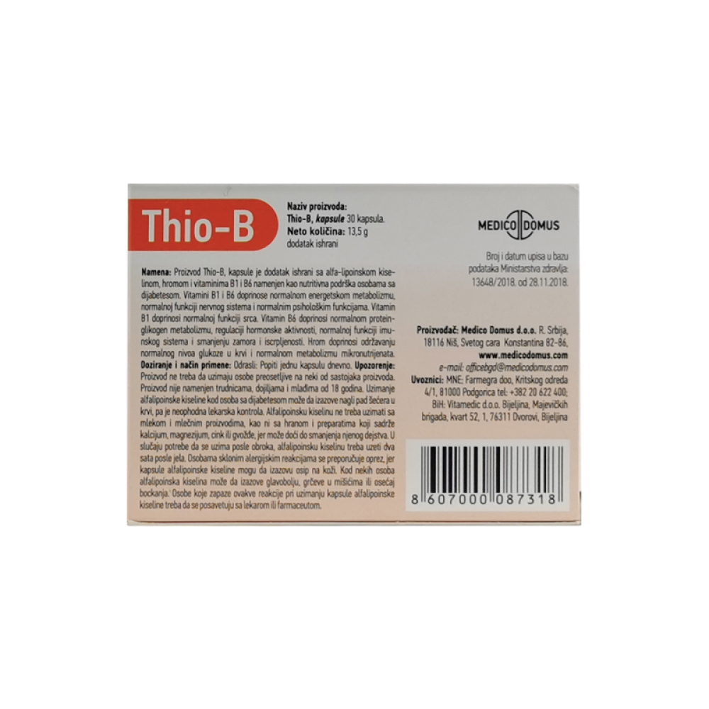 Thio-B 30 kapsula | Markfarm apoteka