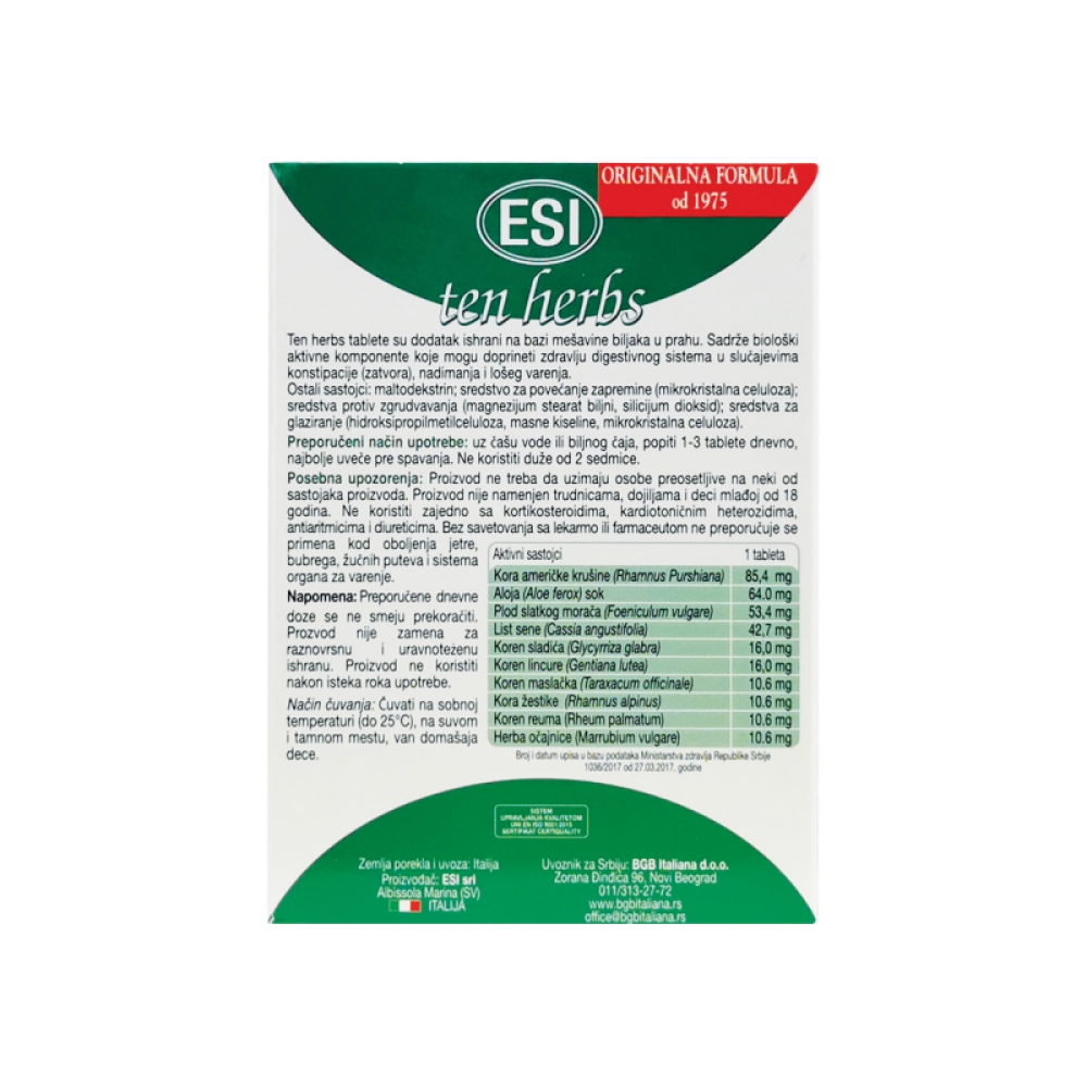 Ten Herbs 40 tableta | Markfarm apoteka