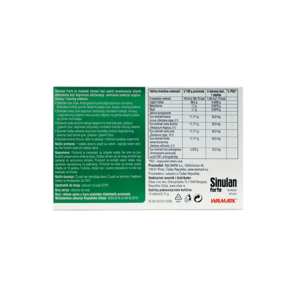Sinulan Forte 15 tableta | Markfarm apoteka
