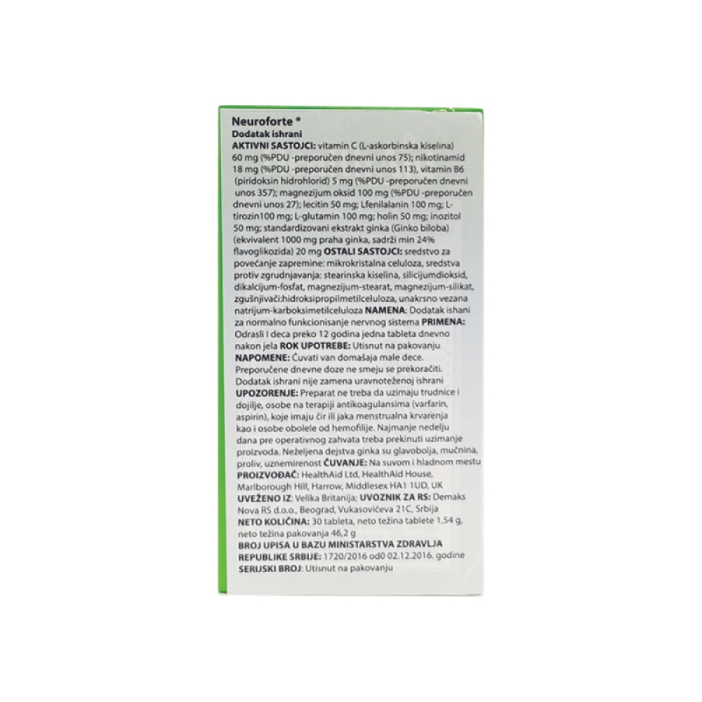 Neuroforte® 30 tableta - Markfarm apoteka
