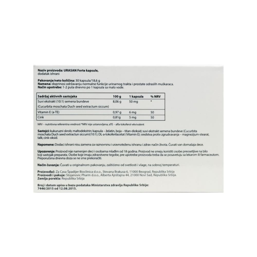 Urasan forte 30 kapsula | Markfarm apoteka