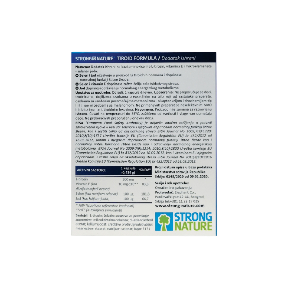 Strong Nature® Tiroid formula 30 kapsula | Markfarm apoteka