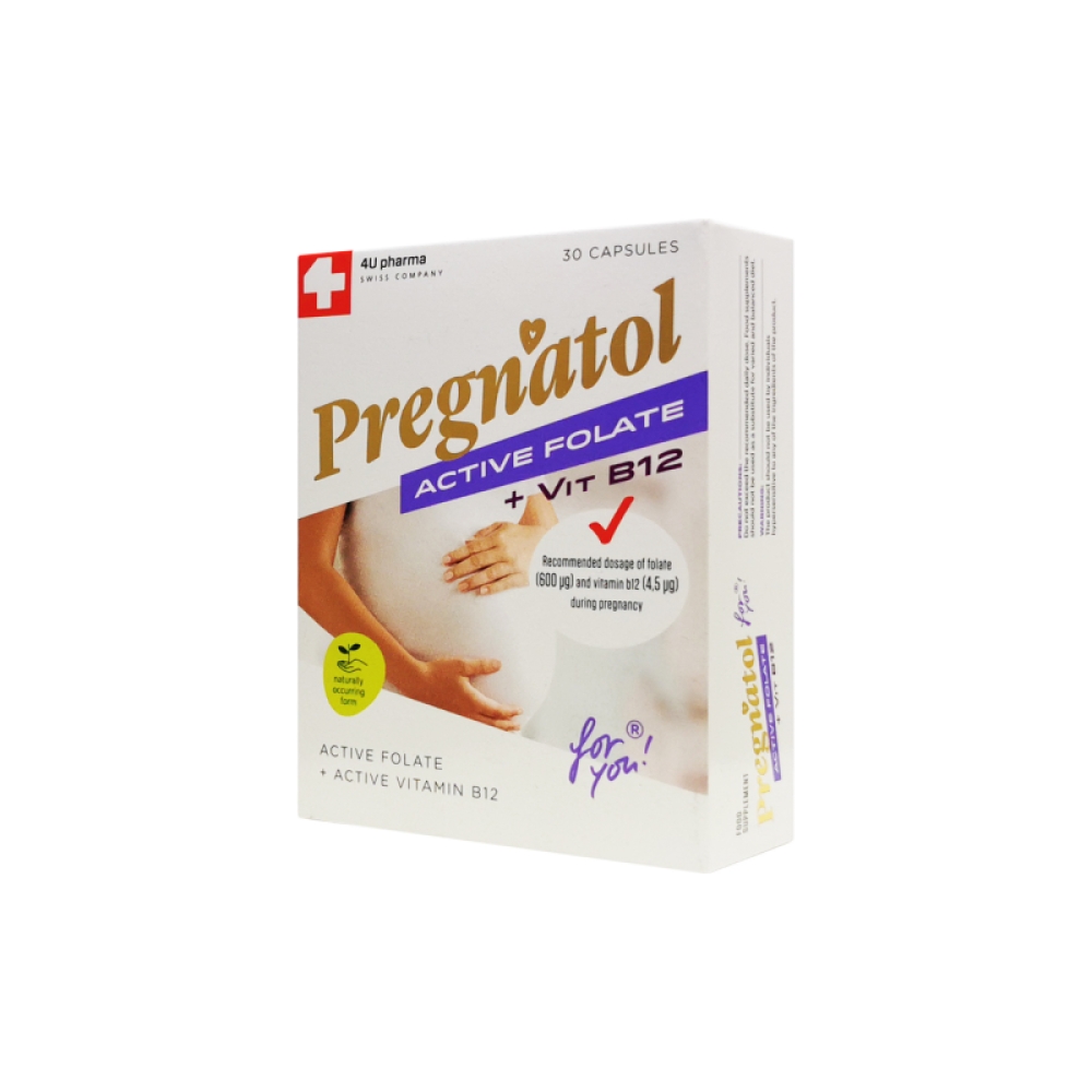 Pregnatol Active Folate + Vitamin B12 for you® 30 kapsula | Markfarm ...