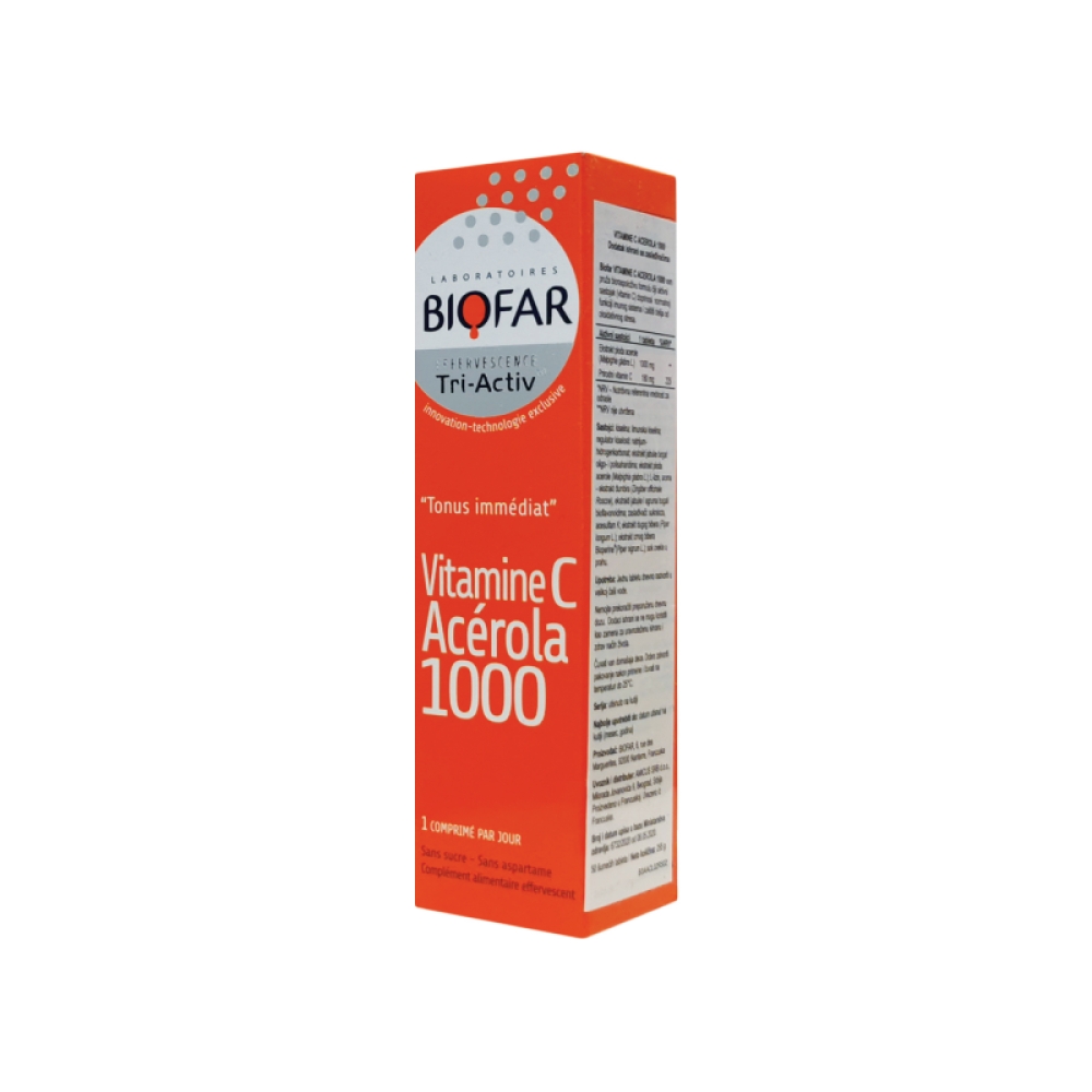 Biofar Vitamin C Acerola 1000 mg 15 šumećih tableta | Markfarm apoteka