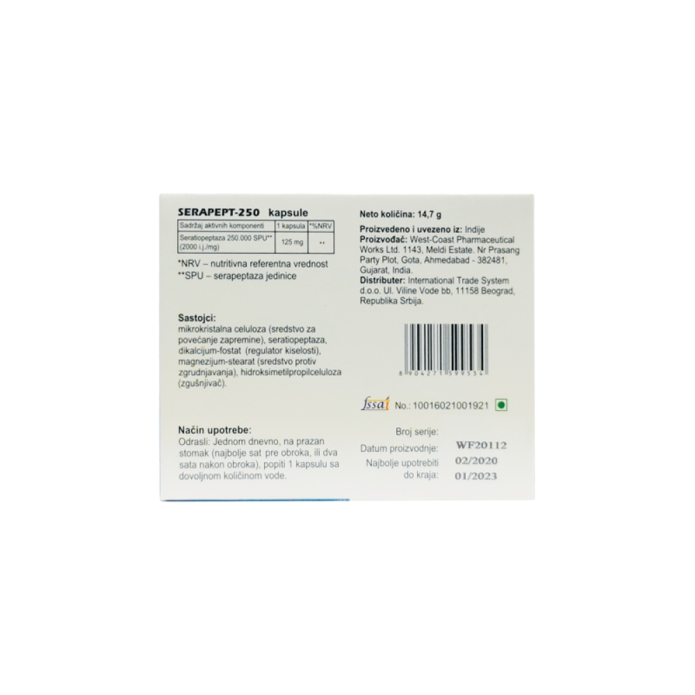 Serapept-250 30 kapsula | Markfarm apoteka
