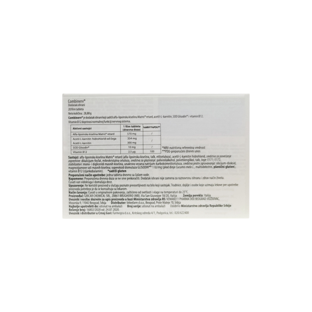 CombiNERV® 20 film tableta | Markfarm apoteka