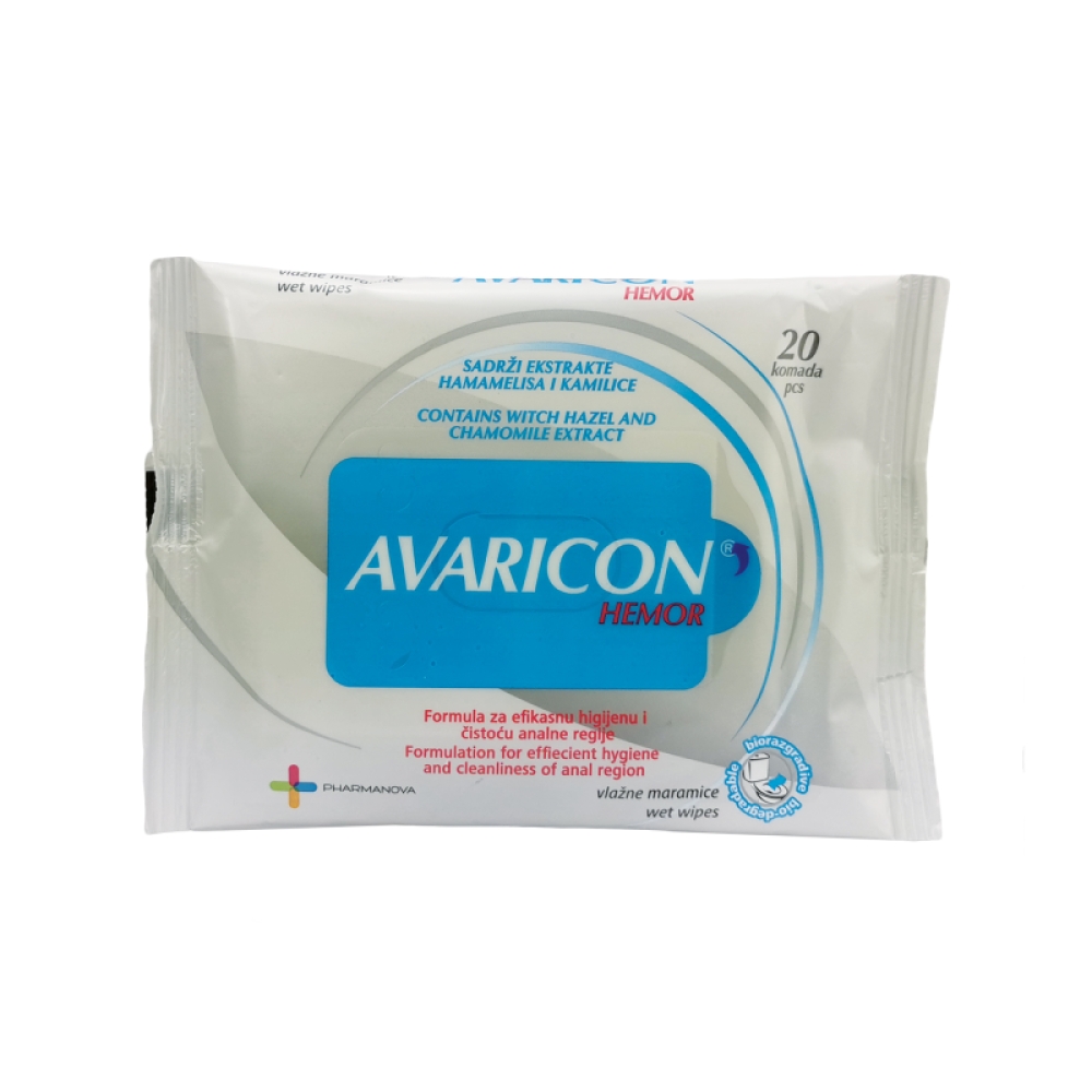 Avaricon® Hemor vlažne maramice 20 komada pakovanje | Markfarm apoteka