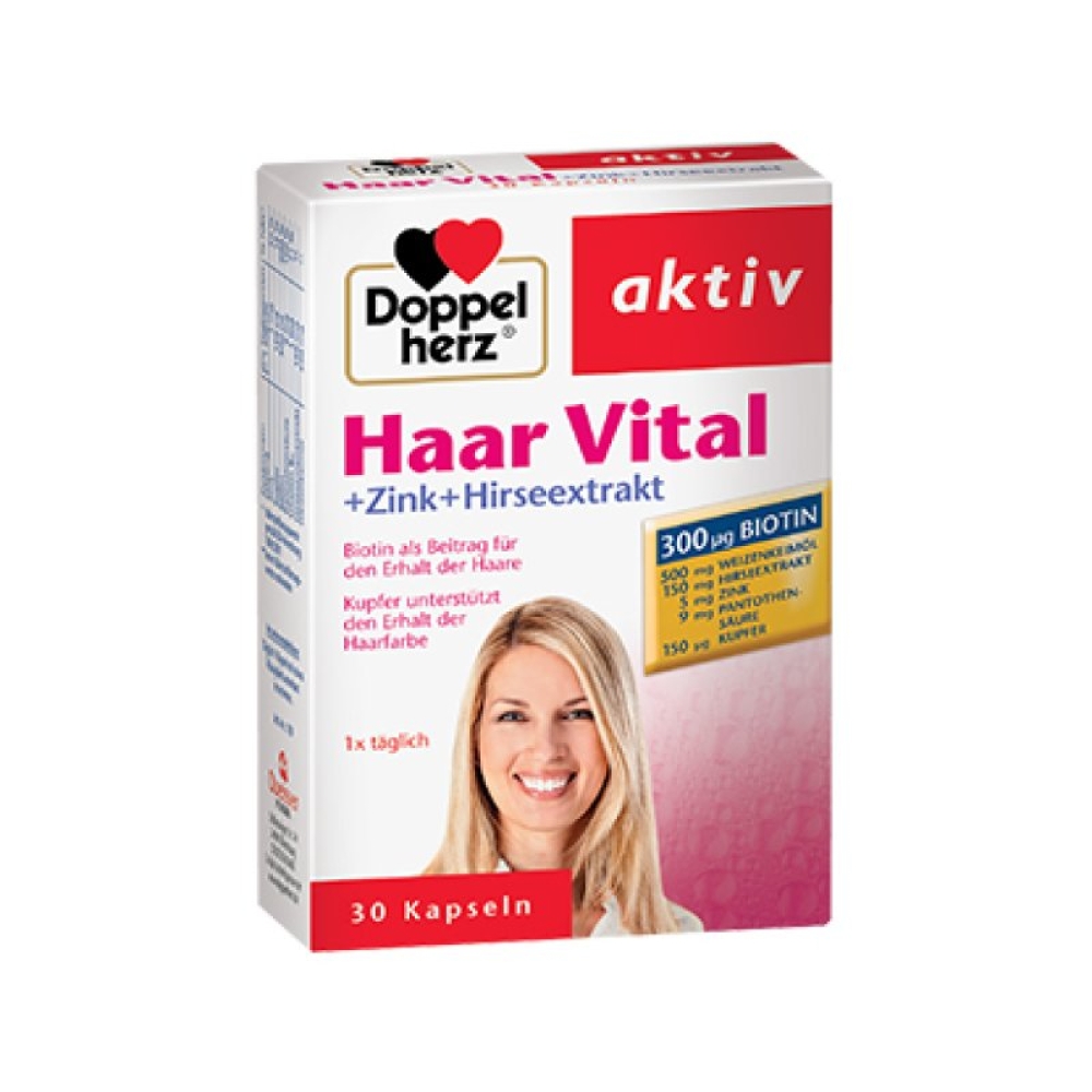 DOPPEL HERZ Aktiv za kosu Biotin + Cink + Proso 30 tableta | Markfarm ...