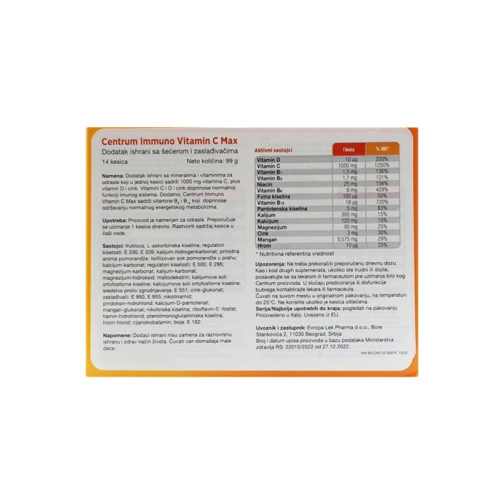 Centrum Immuno Vitamin C Max 14 kesica | Markfarm apoteka